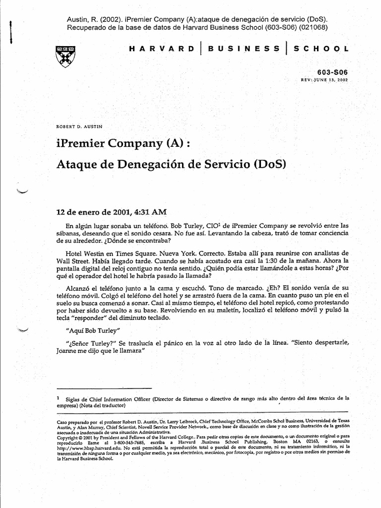 IPremier Company HBS | PDF