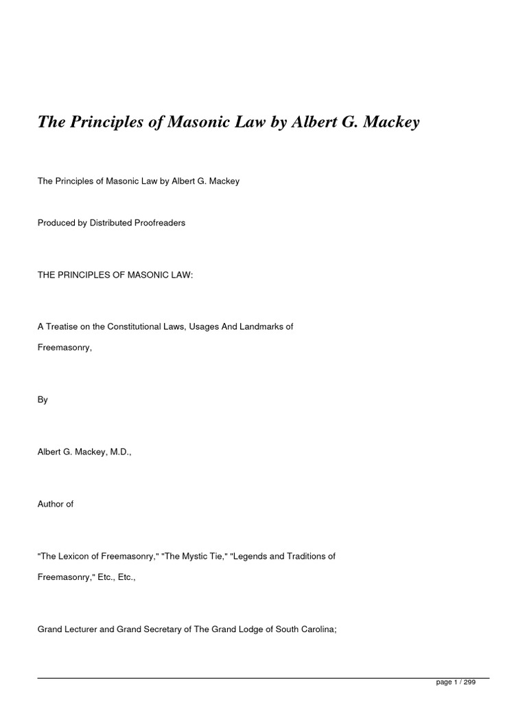 The Principles of Masonic Law | PDF