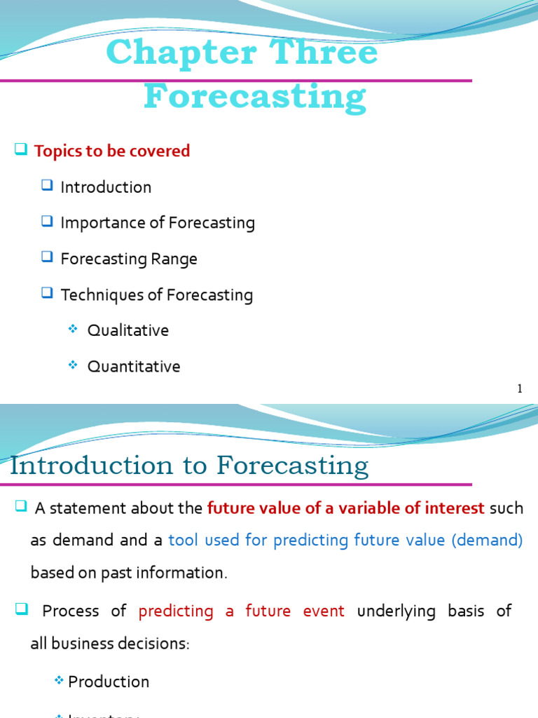 Chapter 3 Forecasting | PDF | Finance & Money Management | Computers