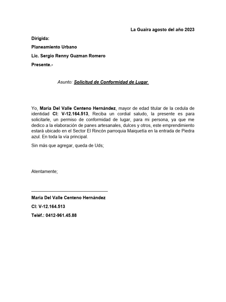 Carta Solicitud Alquiler Salon de Fiesta Club Canarias | PDF