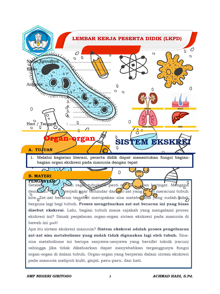 LKPD Sistem Ekskresi | PDF | Kesehatan Holistik