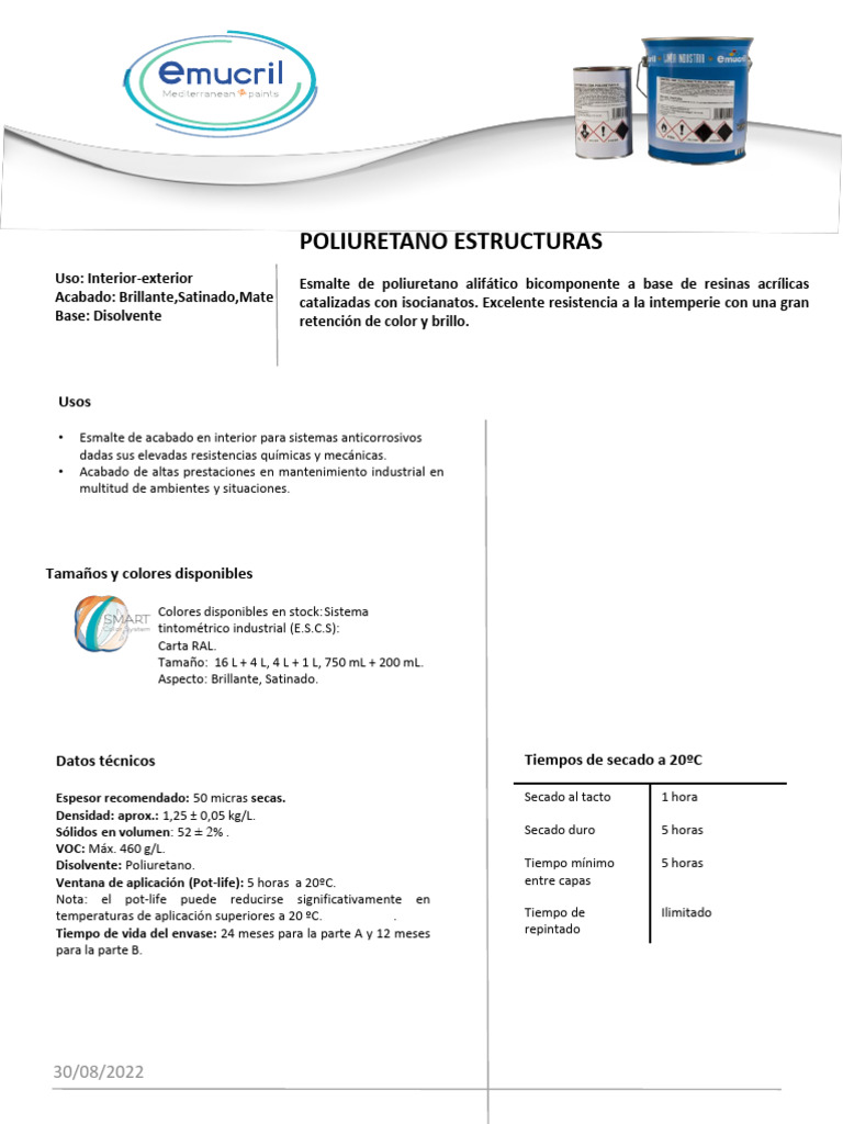 Esmalte Poliuretano Alifático Exterior | PDF | Pintar | Poliuretano