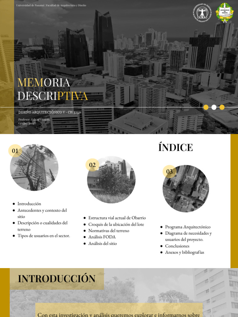 Memoria Descriptiva - Diseño Arquitectónico V | PDF | Arquitecto | Diseño