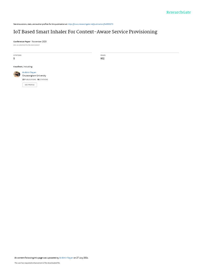 Iot Based Smart Inhaler For Context-Aware Service Provisioning | PDF ...