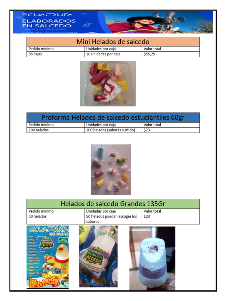 Distribuidora de Helados Salcedo Quito | PDF