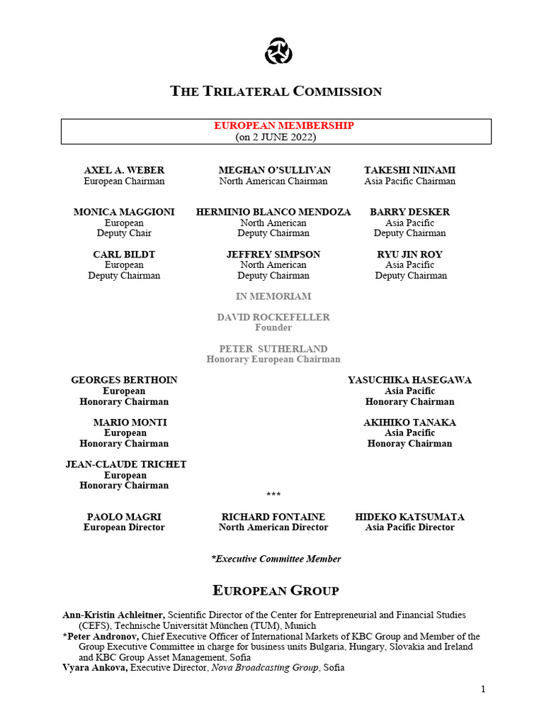 European Trilateral Commission Members | PDF
