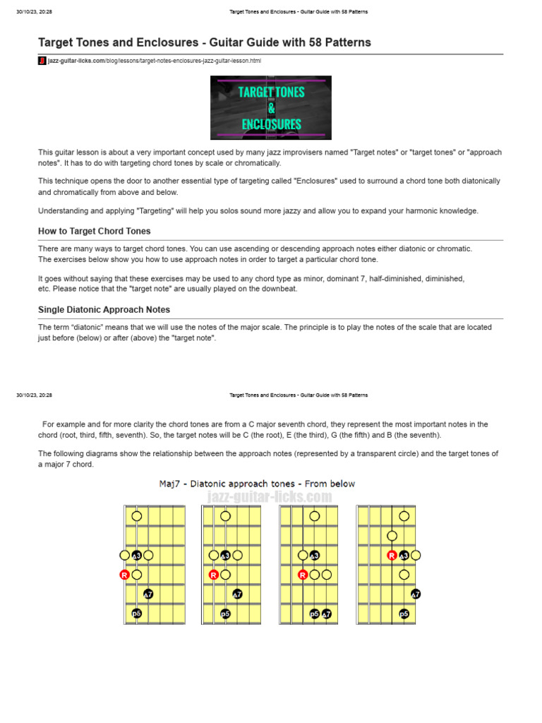 Target Tones and Enclosures - Guitar Guide With 58 Patterns2 | PDF