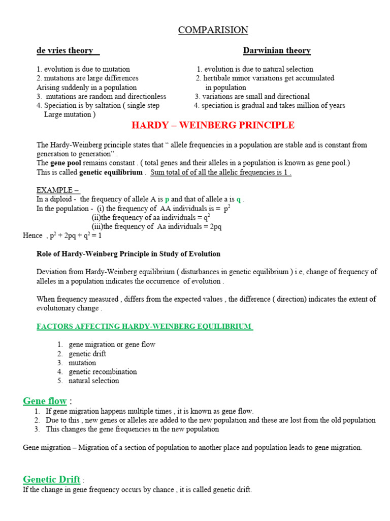 Evolution - Notes | PDF