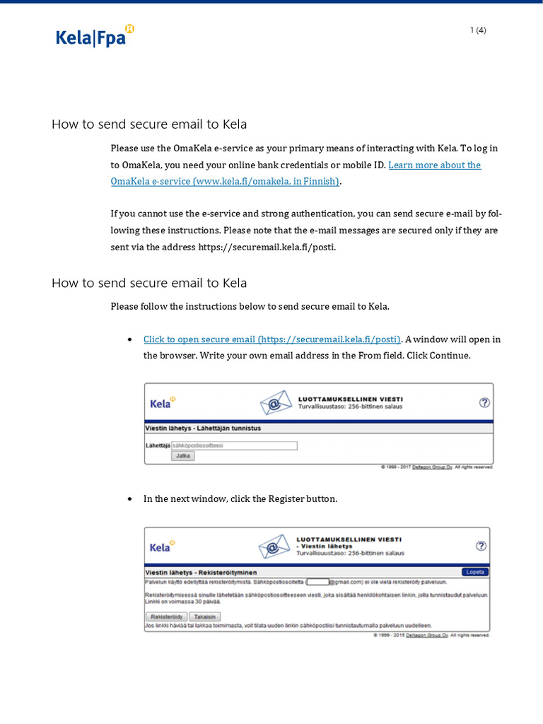 Sending Secure Email to Kela | PDF