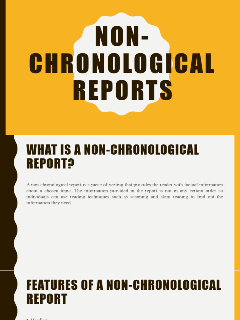 Features Of A Non Chronological Report Pdf