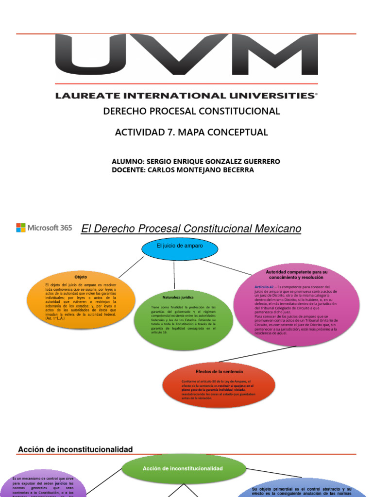 Derecho Procesal Constitucional Actividad 7. Mapa Conceptual | PDF