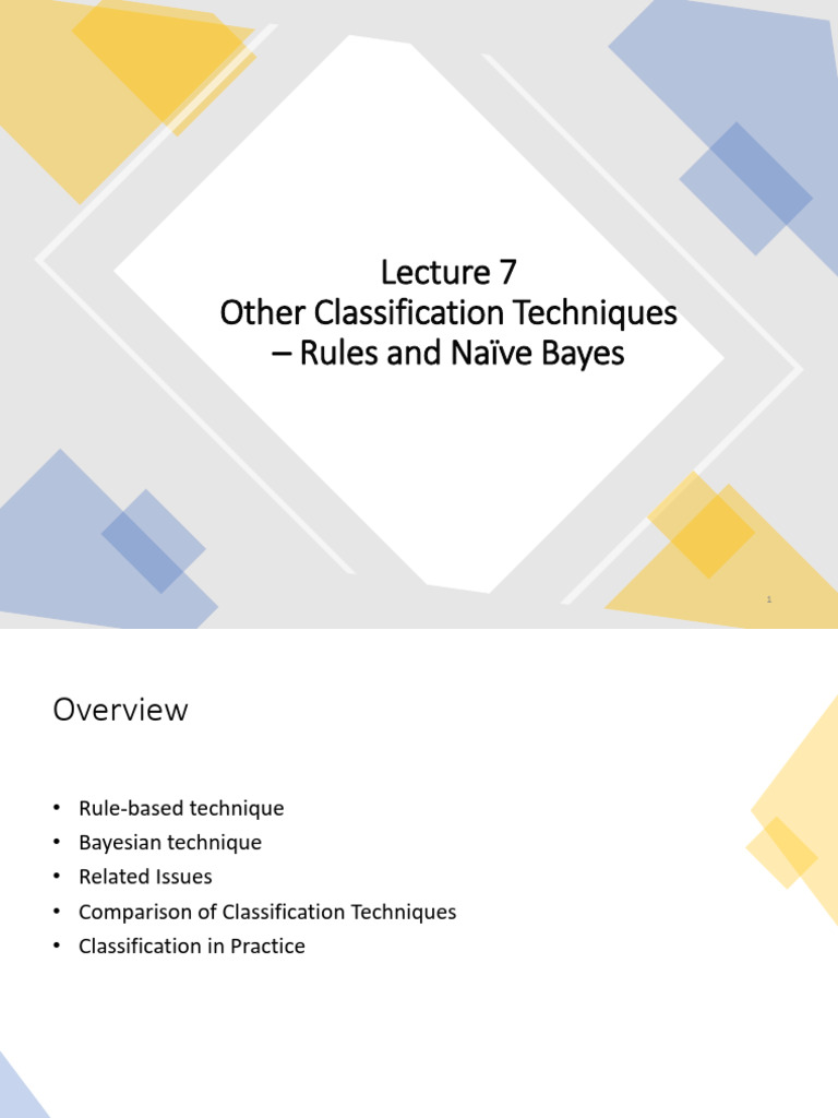 Lecture 7 - Classification (Rules and Naïve Bayes) | PDF | Statistical Classification | Statistics