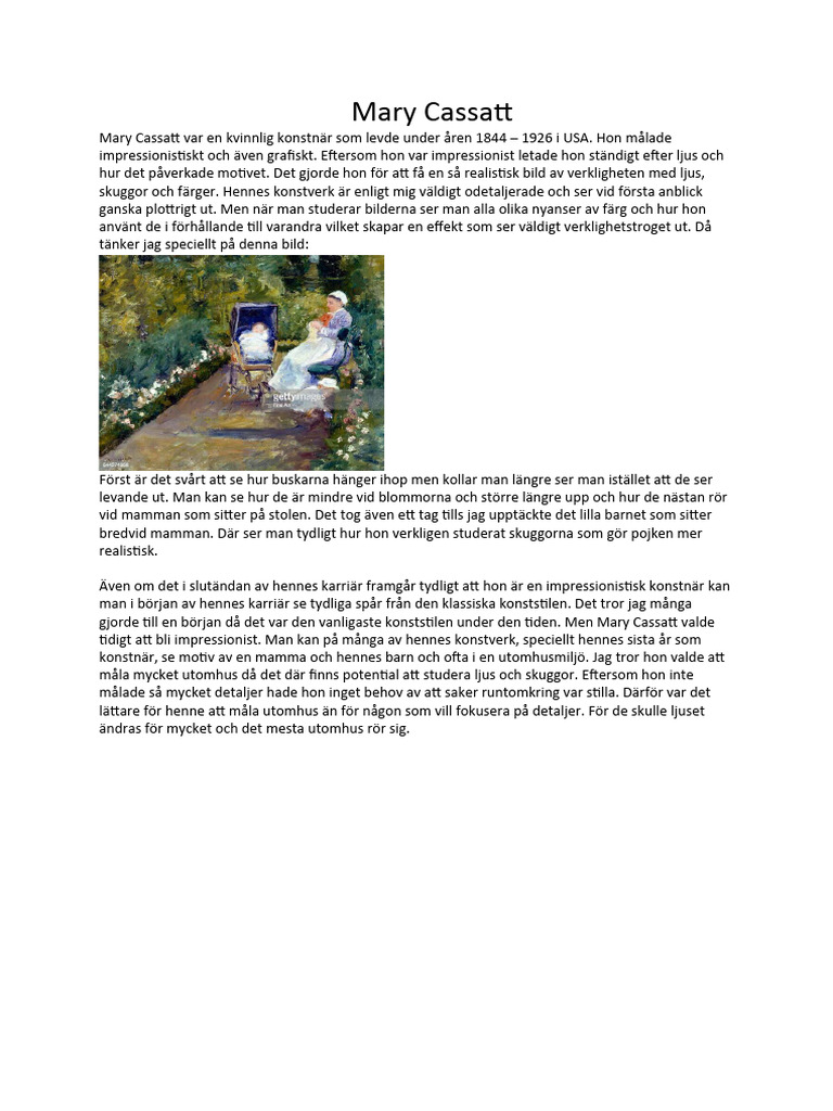 Mary Cassatt | PDF