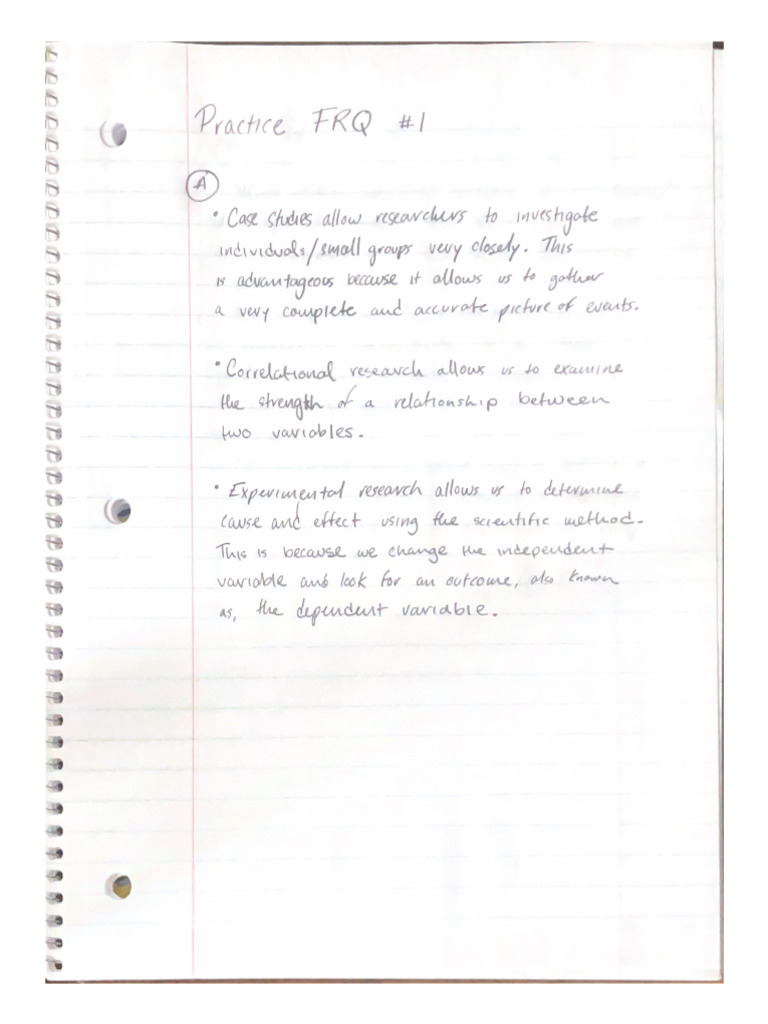 AP Psychology Practice FRQ #1 | PDF