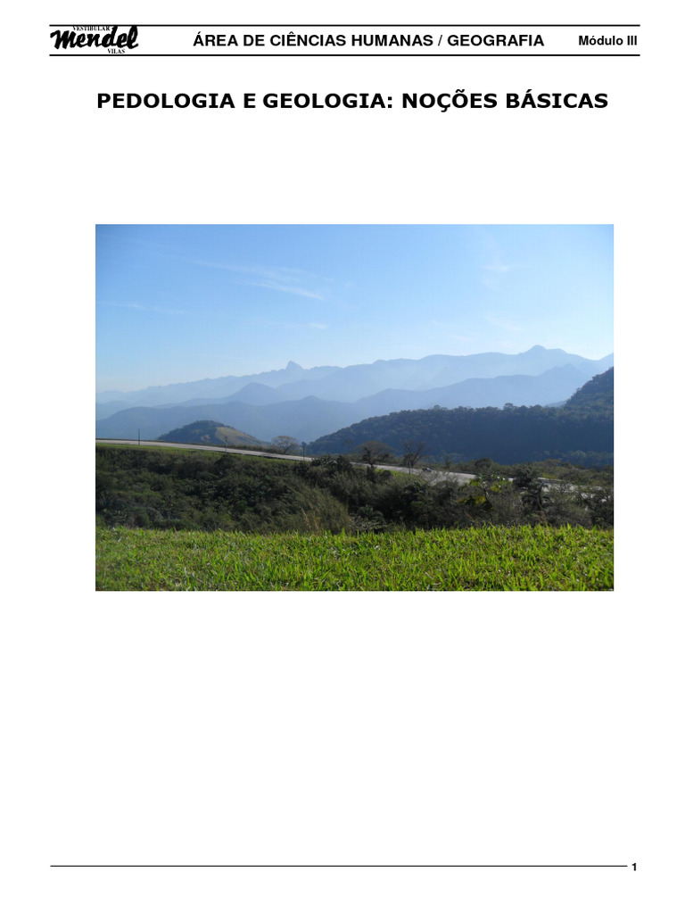 Noções Básicas de Pedologia e Geologia | PDF