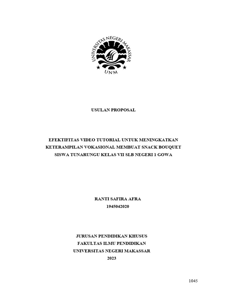 Usulan Proposal Ranti Safira Afra | PDF