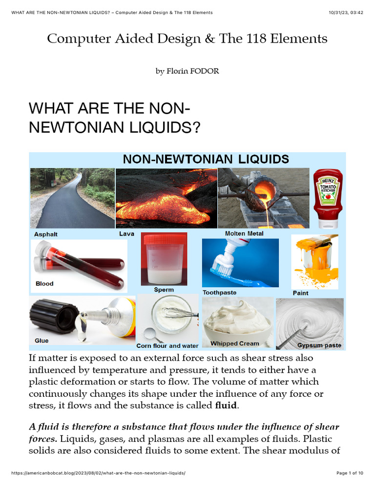 What Are The Non-Newtonian Liquids? - Computer Aided Design & The 118 ...