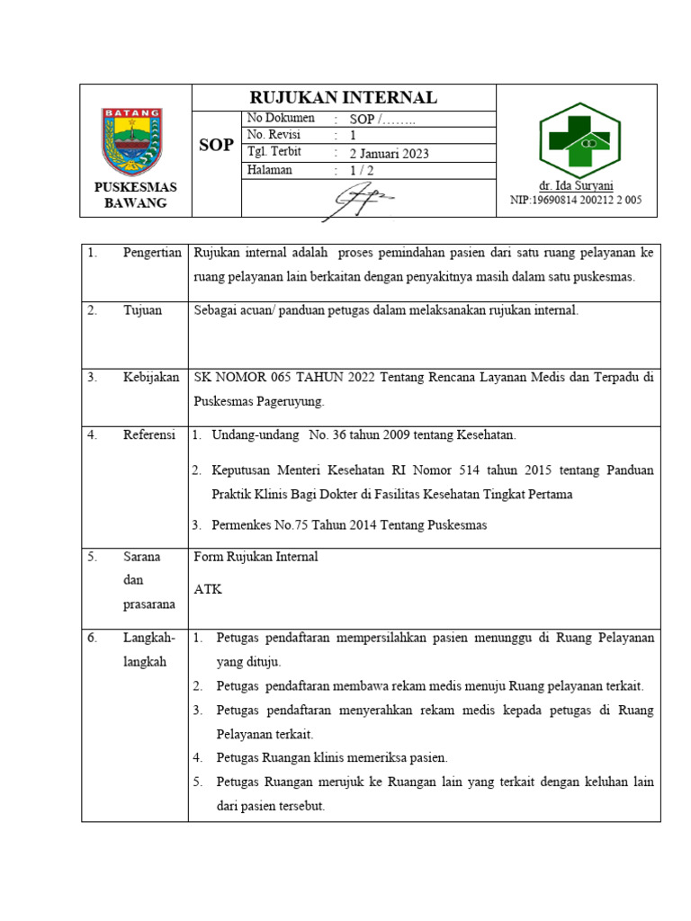 Rujukan Internal | PDF