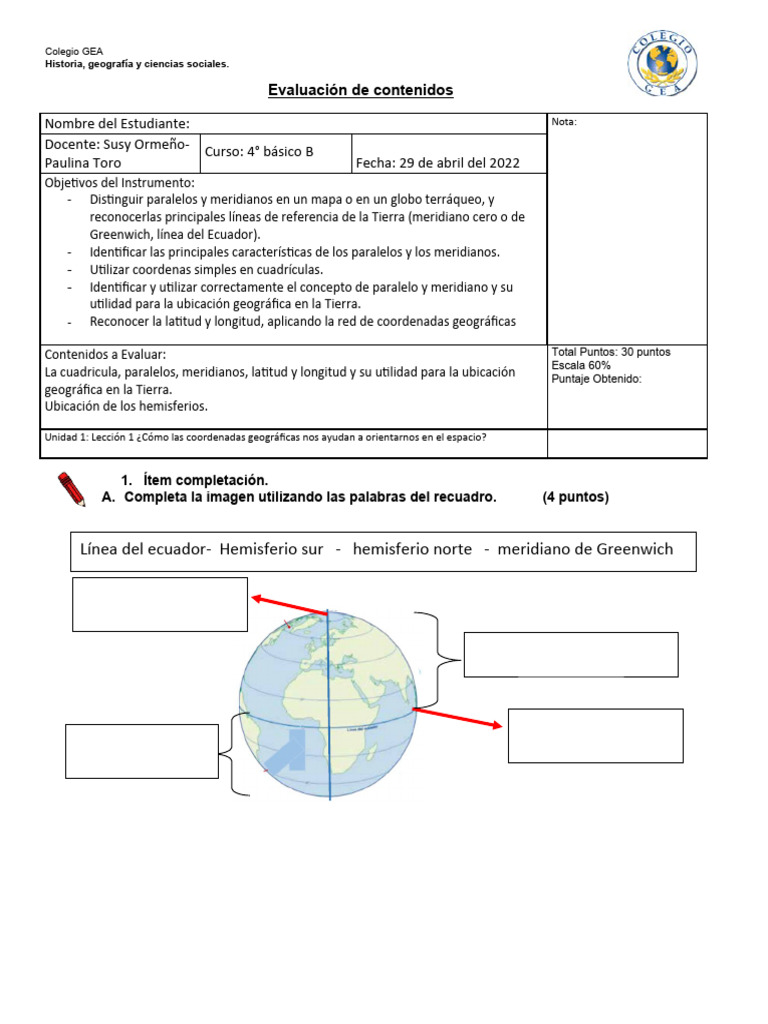 Historia 4° Básico B | PDF | Métodos y materiales de enseñanza