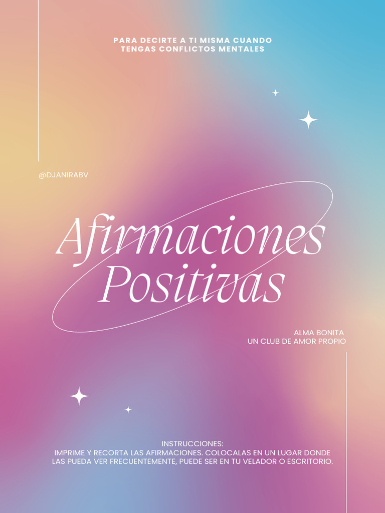 Afirmaciones Positivas - Tarjetas A Color | PDF