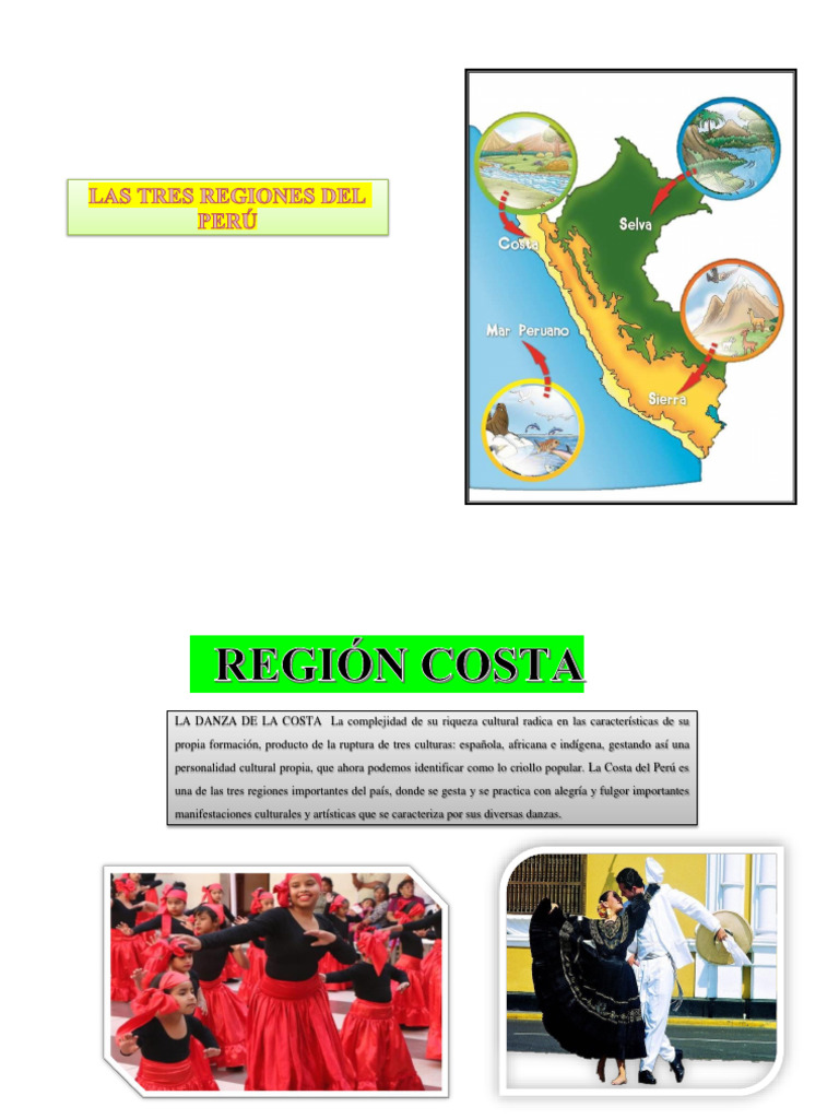Las Tres Regiones Del Perú - Danzas | PDF | Ciencias sociales | Historia