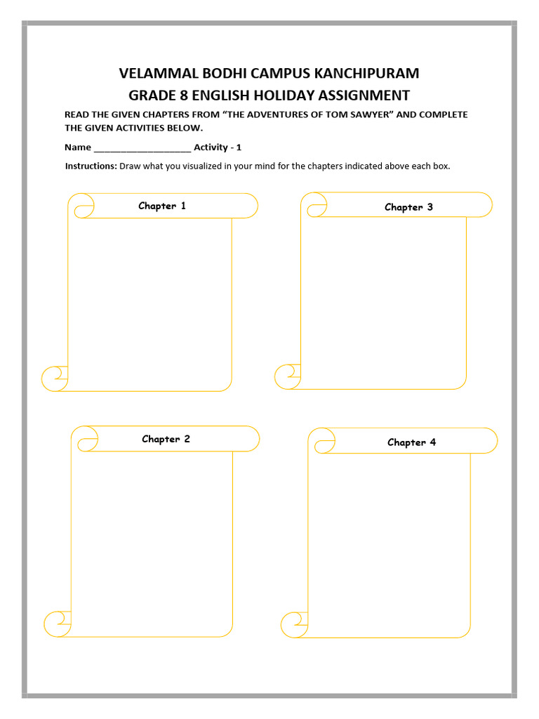 Grade 8 English Holiday Assignment | PDF