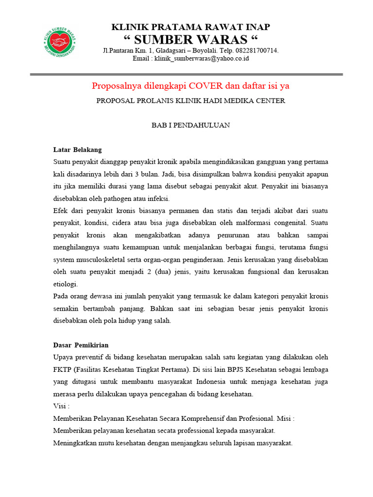 Proposal Prolanis Revisi | PDF | Pengembangan Diri