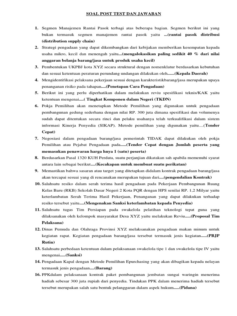 Soal Ujian Level 1 | PDF