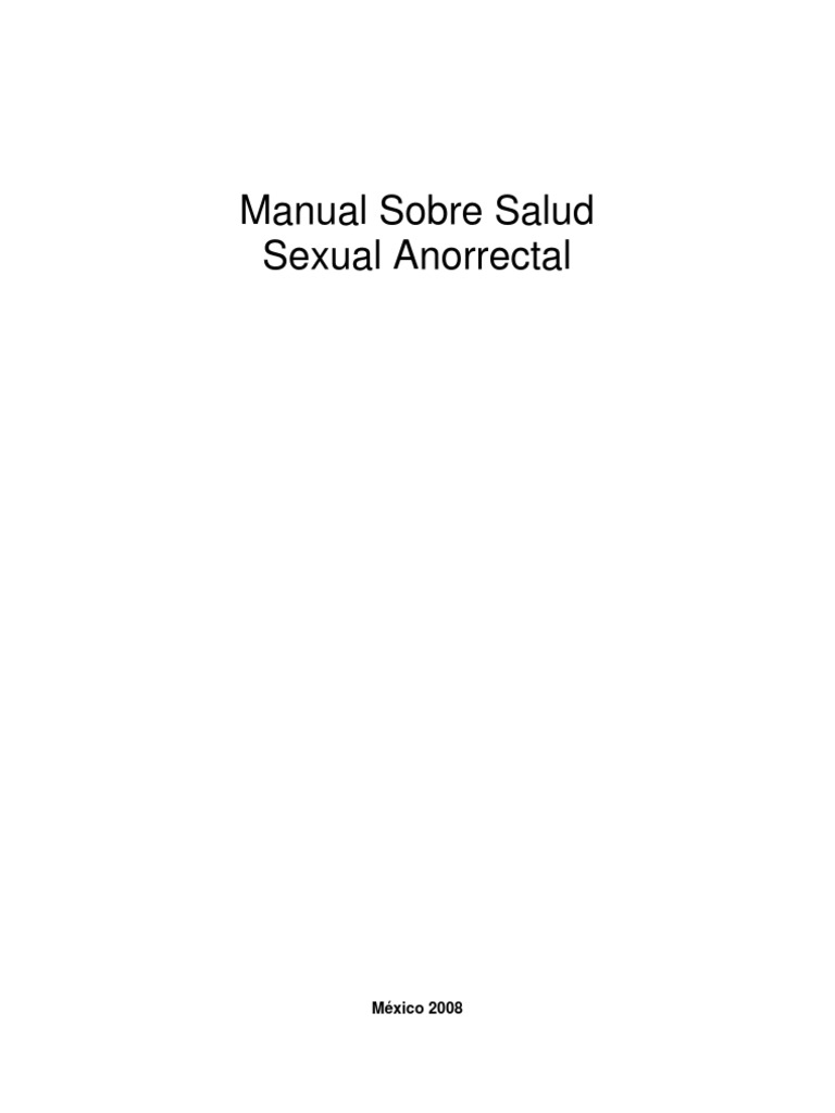 Salud Ano Rectal | PDF | Sexo anal | Juegos previos