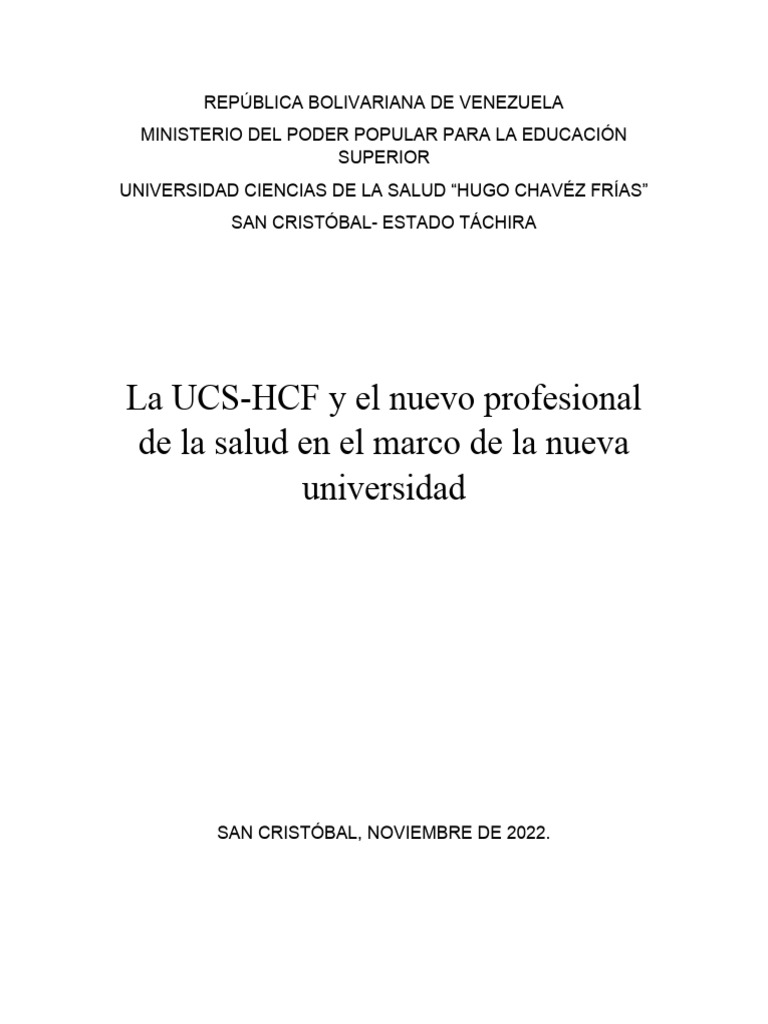 Filosofía y Objetivos de la UCS | PDF | Hospital | Humanismo