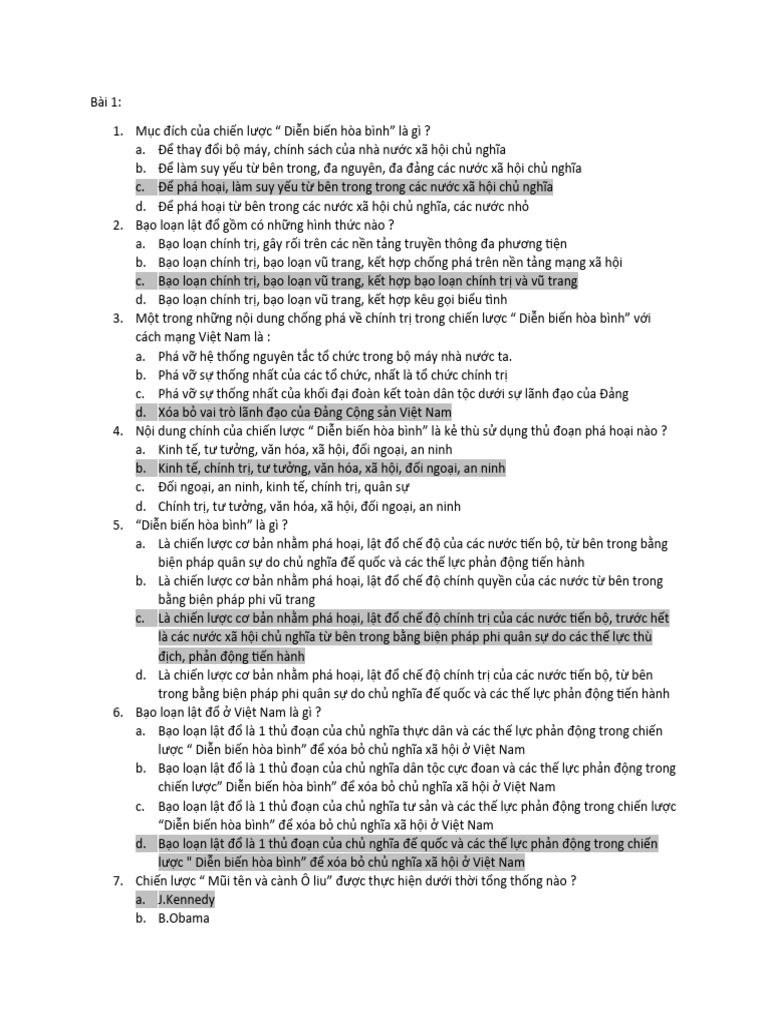 69 Câu Quiz Thi QP2 | PDF