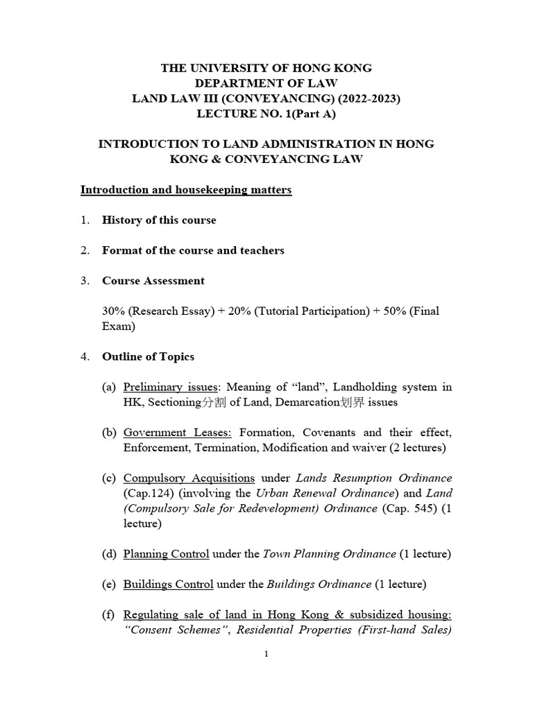 Lecture 1A Outline | Download Free PDF | Property | Eminent Domain