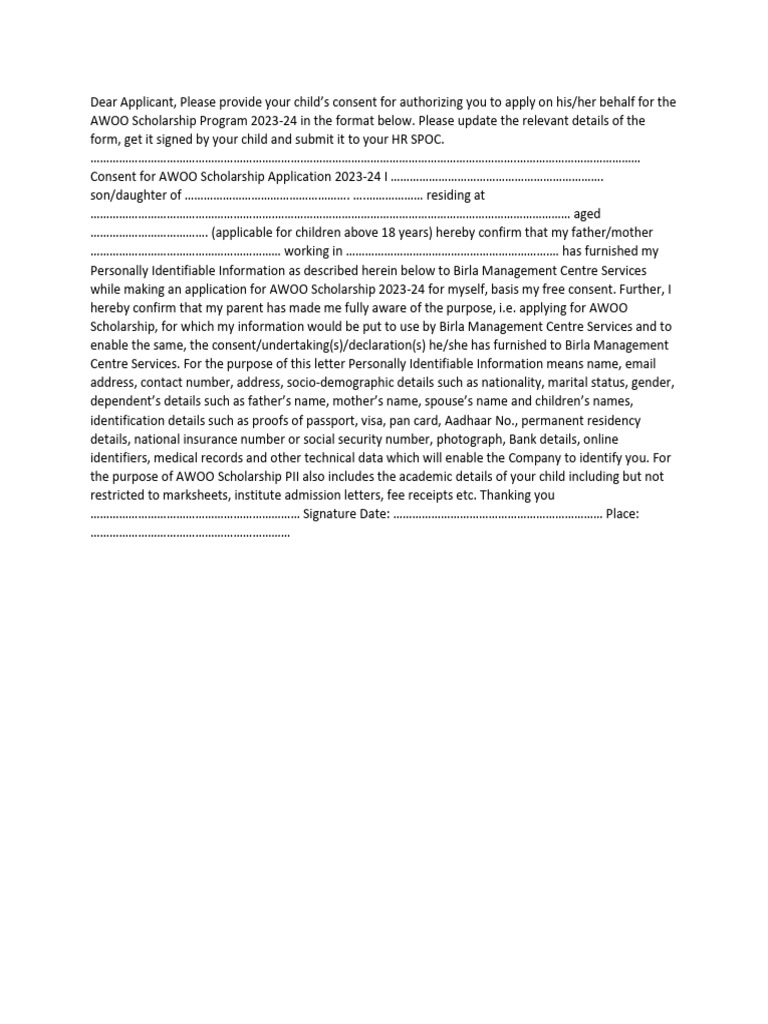 AWOO Consent Form | PDF