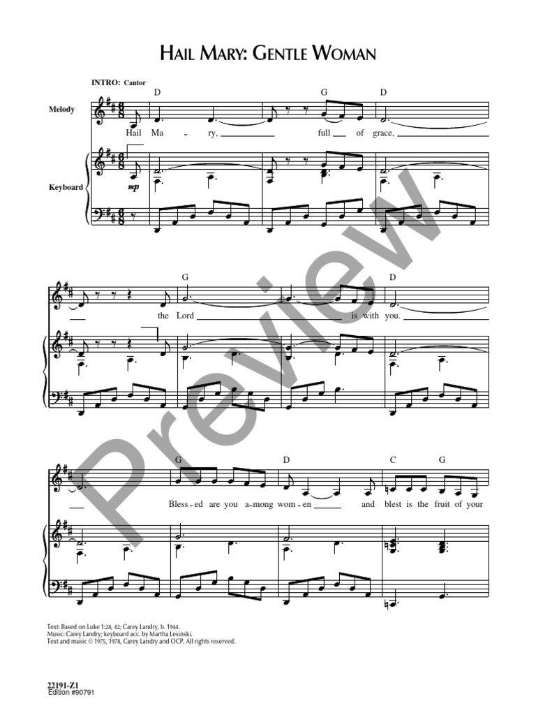 Hail Mary (Gentle Woman) - Accom | PDF | Mary, Mother Of Jesus | Prayer