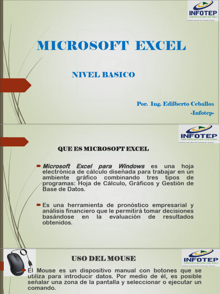 Fundamentos de Microsoft Excel | PDF | Microsoft Excel | Hoja de cálculo Fundamentos de Microsoft Excel | PDF | Microsoft Excel | Hoja de cálculo