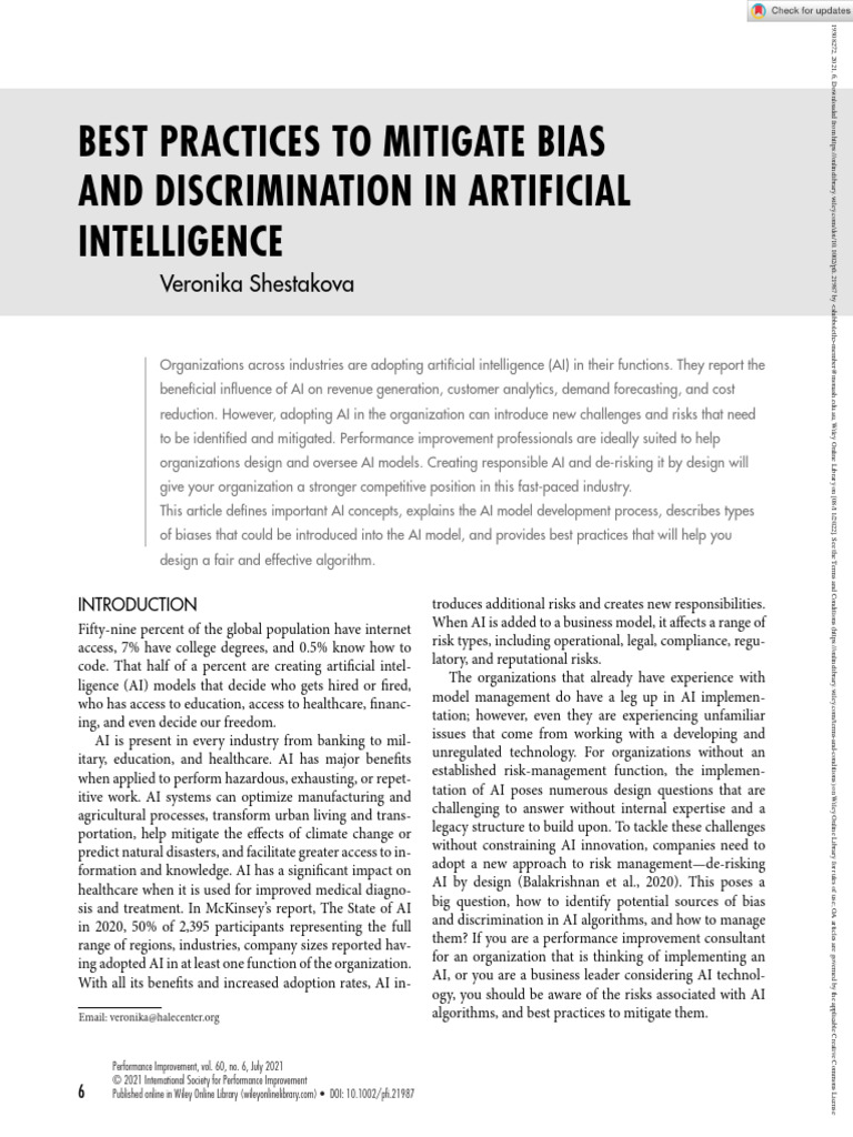 Performance Improvement - 2021 - Shestakova - Best Practices To ...