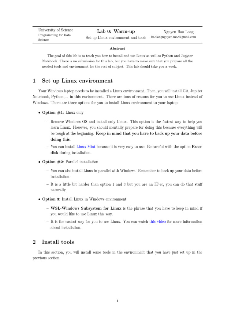 Lab0 - Warm Up | PDF | Computers