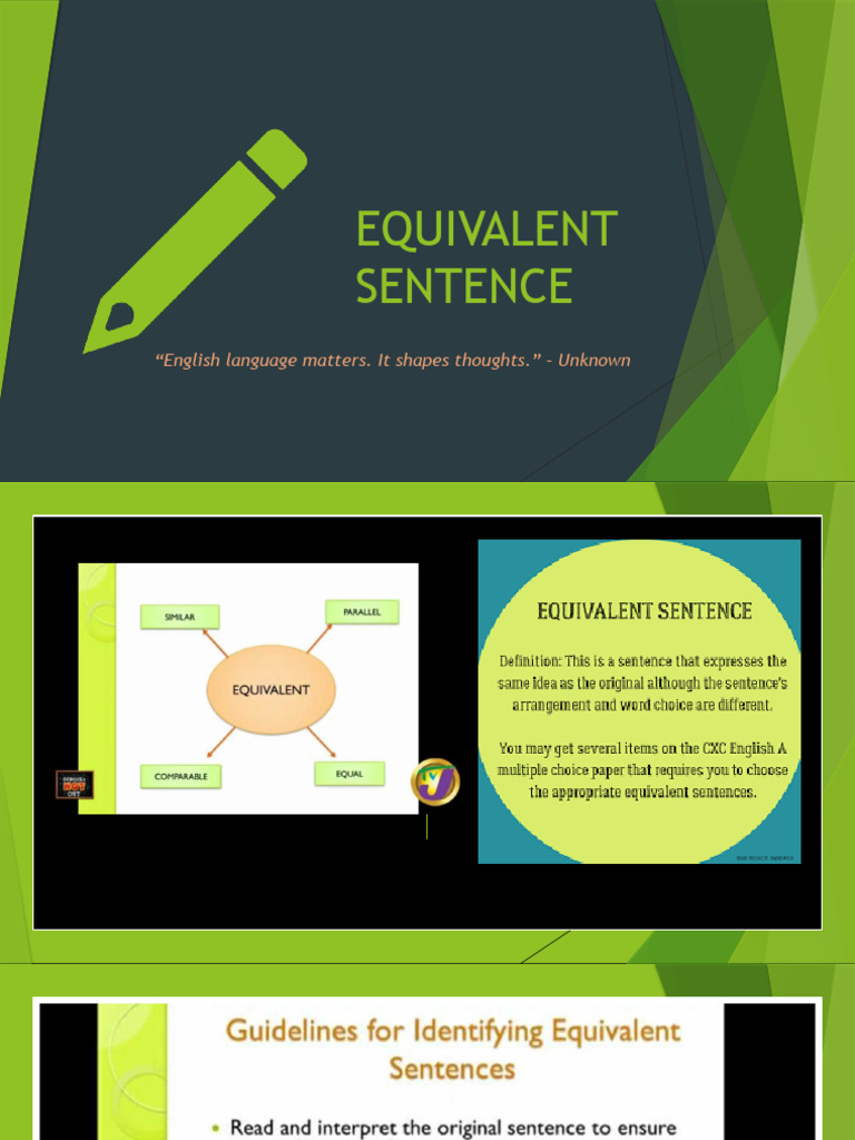 Equivalent Sentence | PDF