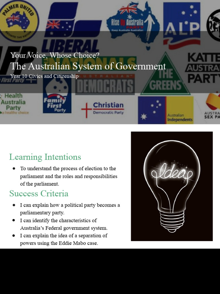 2023 The Australia System of Government | PDF