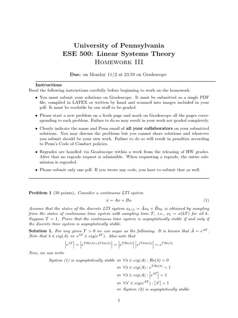 Homework 3 Solutions PDF | PDF | Inequality (Mathematics ...