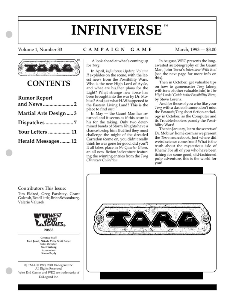 Torg - Infiniverse Magazine 33 | PDF