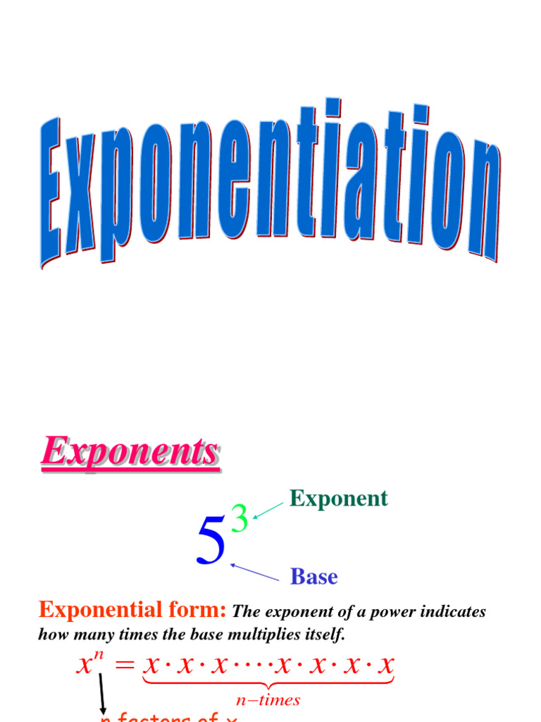 Exponentiation | PDF | Exponentiation | Mathematical Notation