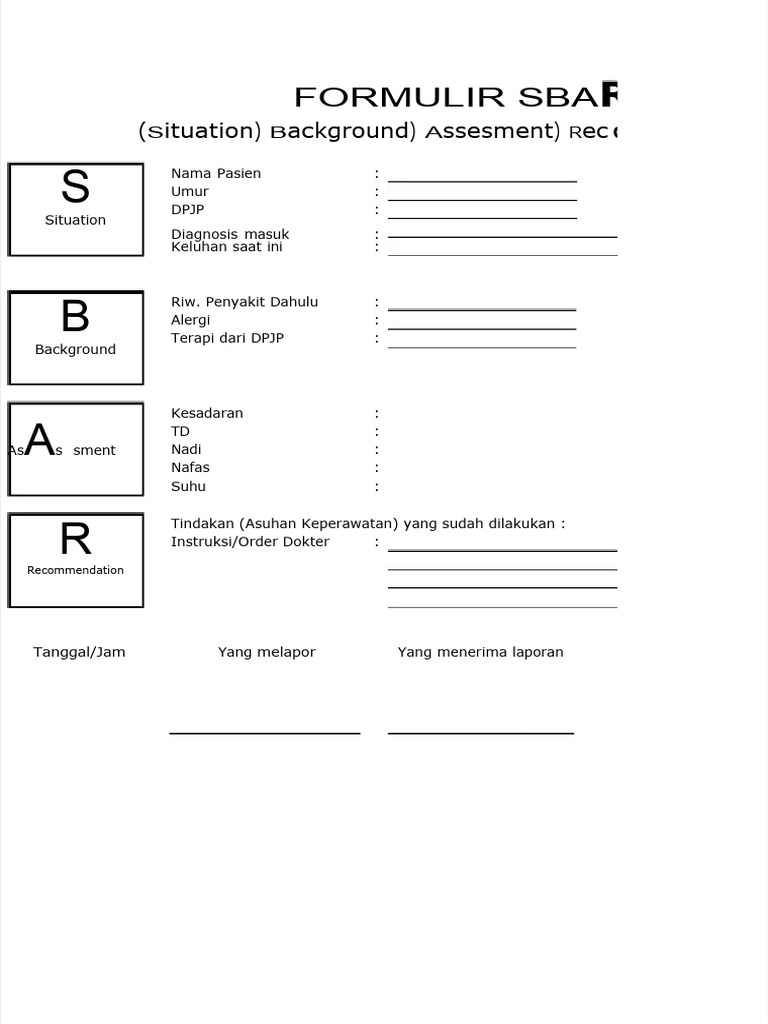 PDF Form Sbar | PDF