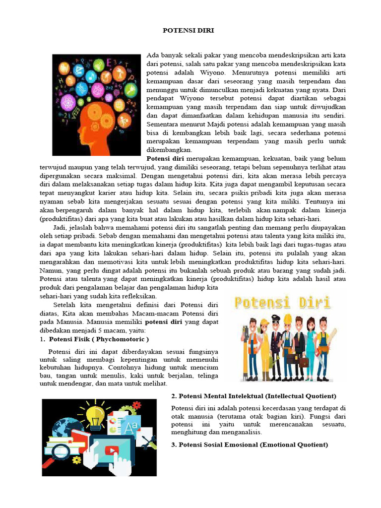 Potensi Diri | PDF | Pengembangan Diri