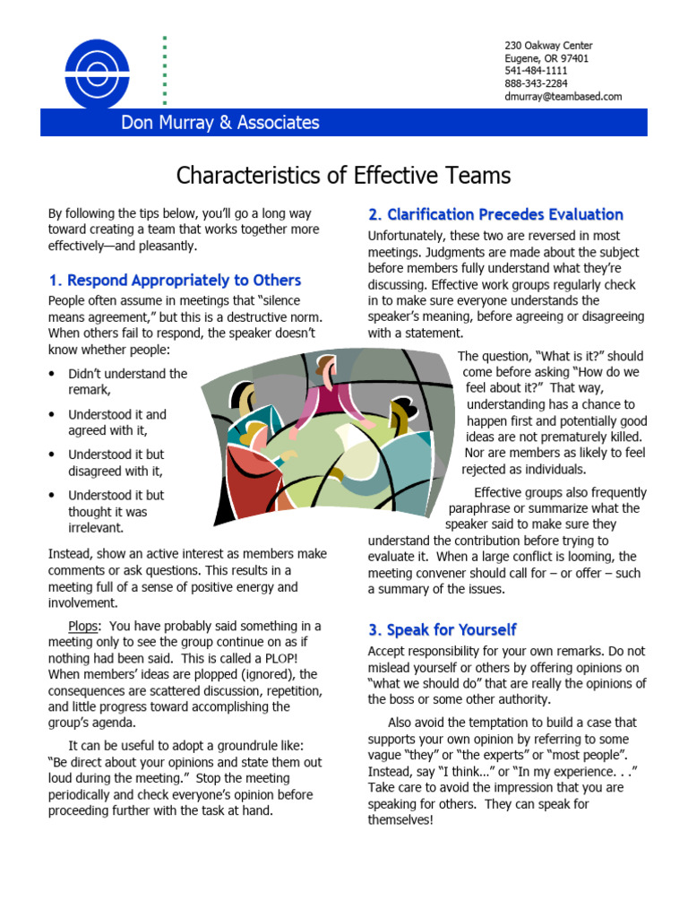 8-Characteristics of Effective Teams | PDF | Experience | Psychology