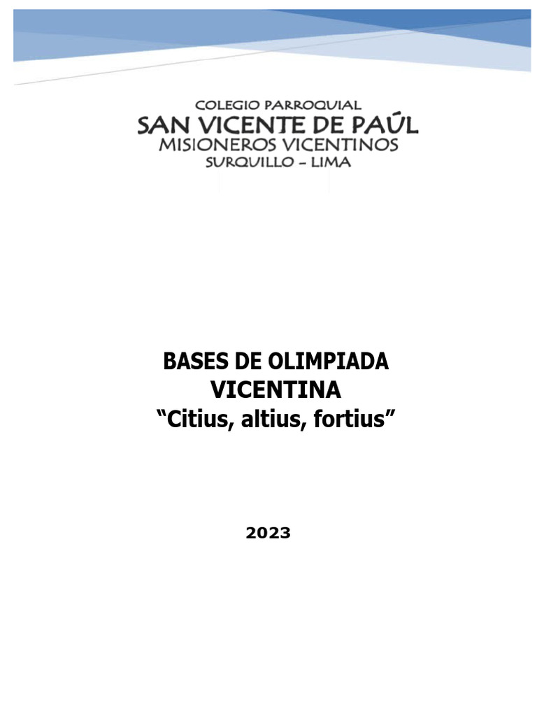 Bases Generales SVP 2023 - Actualizado | PDF