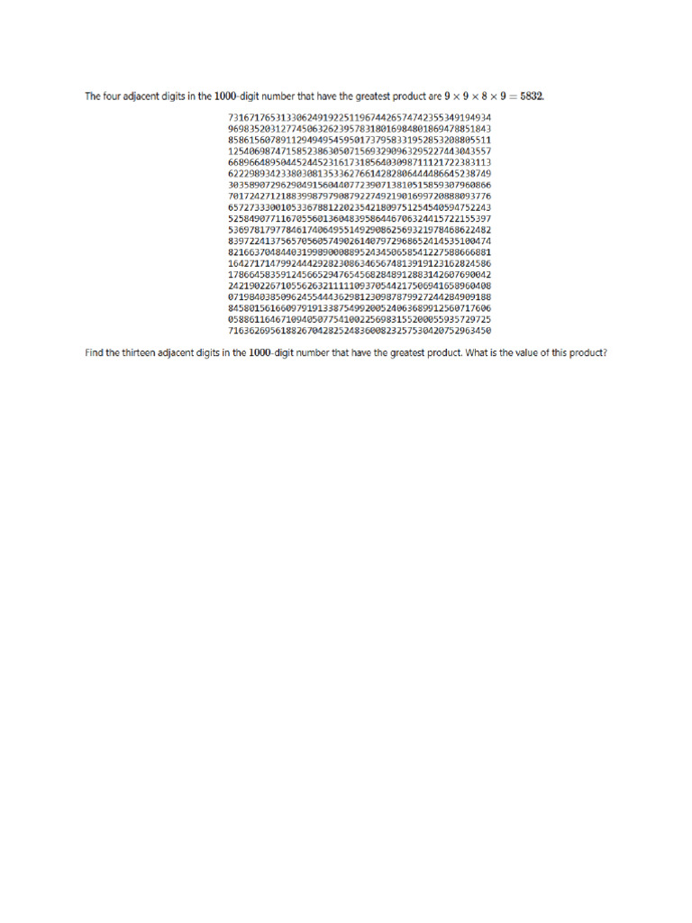 CPP Code Prob 8 Largest Product in A Series | PDF