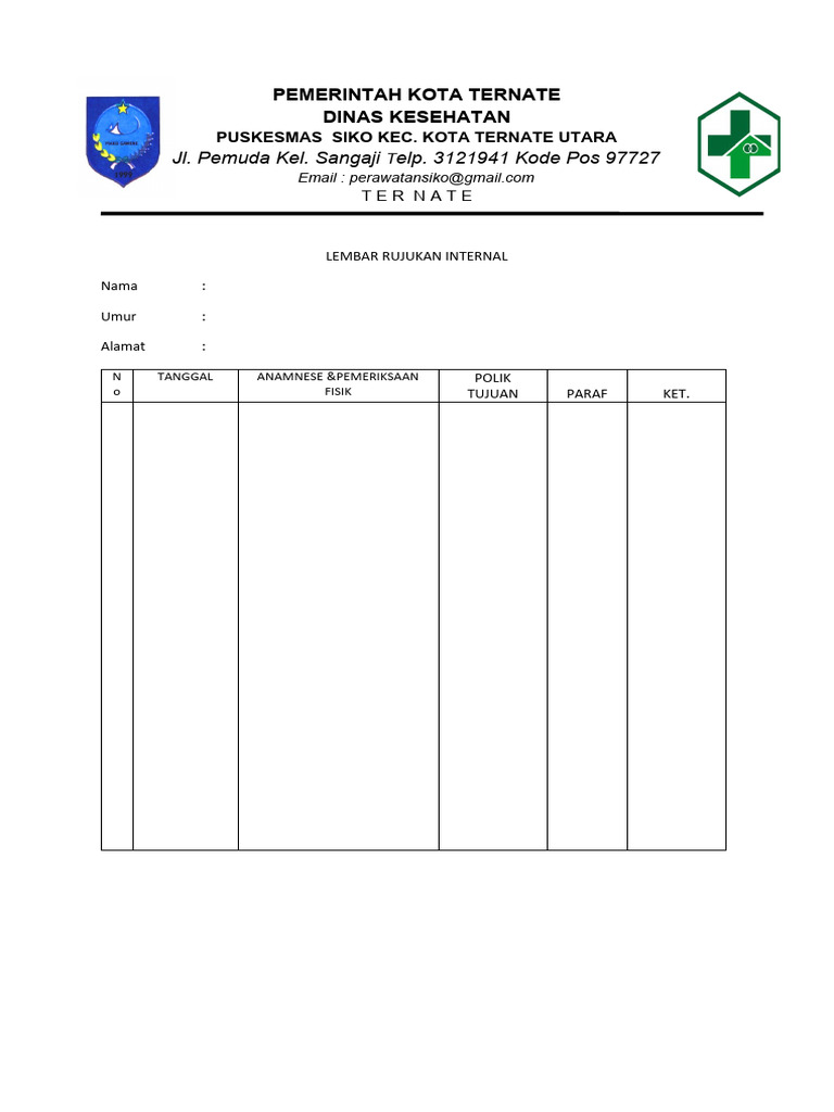 Form Rujukan Internal | PDF
