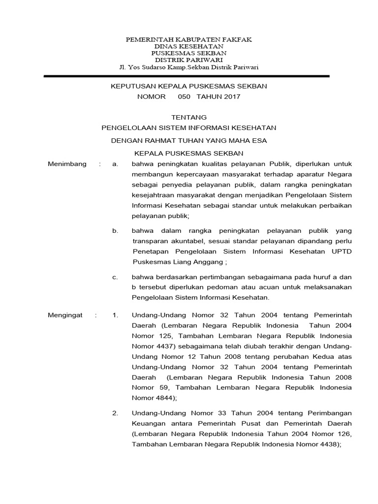 SK Simpus Puskesmas 2023 | PDF