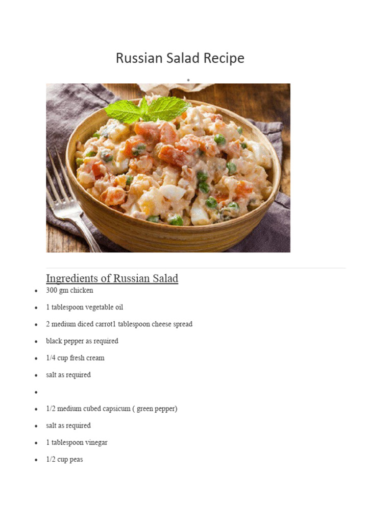 Russian Cuisine Recipes | PDF | Cooking, Food & Wine | Home & Garden